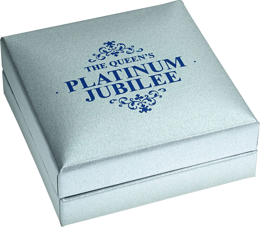QUEEN PLATIMUN JUBILEE White Gold Coin 500 Dalasis Gambia 2022 Proof ...