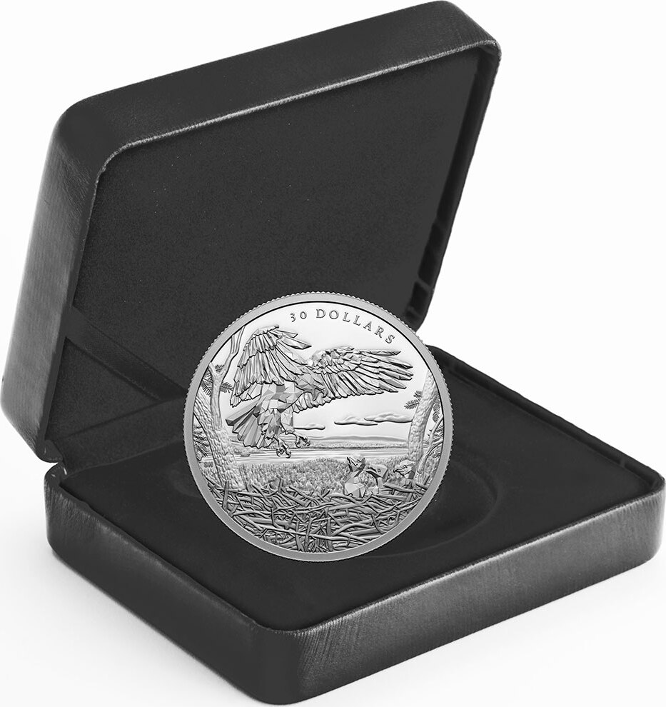 30 Dollars BALD EAGLES Multifaceted Animals 2 Oz Silver Coin 30$ Canada ...