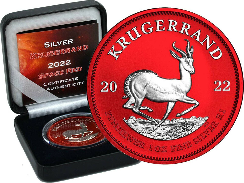 KRUGERRAND Space Red 1 Oz Silver Coin 1 Rand South Africa 2022 BU ...