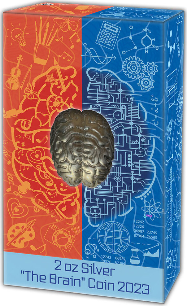 5 Dollars BRAIN 3D Shaped 2 Oz Silver Coin 5$ Samoa 2023 Prooflike | MA ...