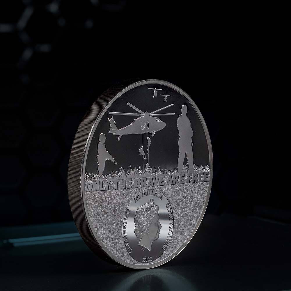 100 Dollars SPECIAL FORCES Real Heroes 1 Kg Kilo Silver Coin 100$ Cook ...