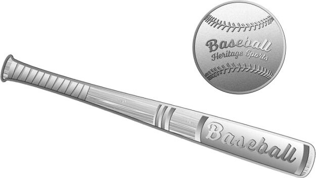 1 Dollar BASEBALL Heritage Sports Set 2 Silver Coins 1$ Solomon Islands ...