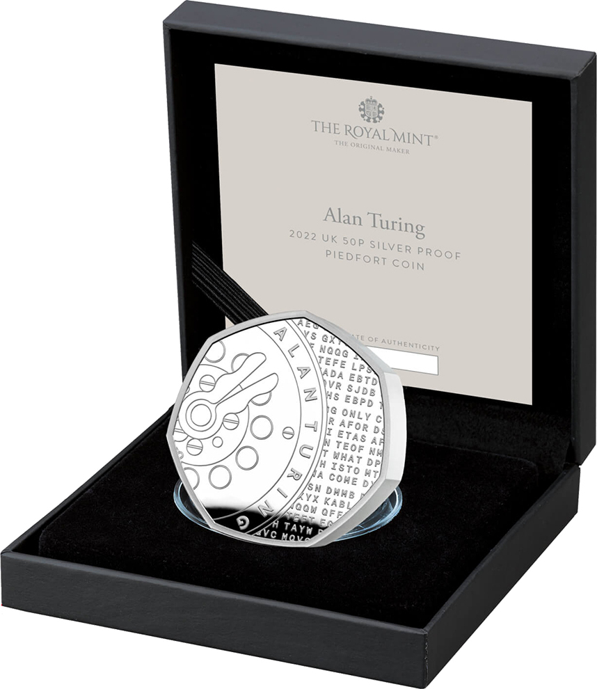 ALAN TURING Innovation in Science Silver Coin 50 Pence United Kingdom ...