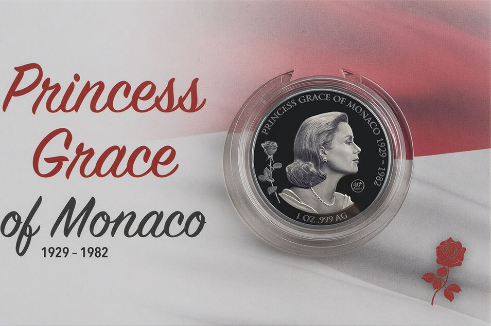 5 Dollars GRACE KELLY 40th Anniversary 1 Oz Silver Coin 5$ Samoa 2022 ...