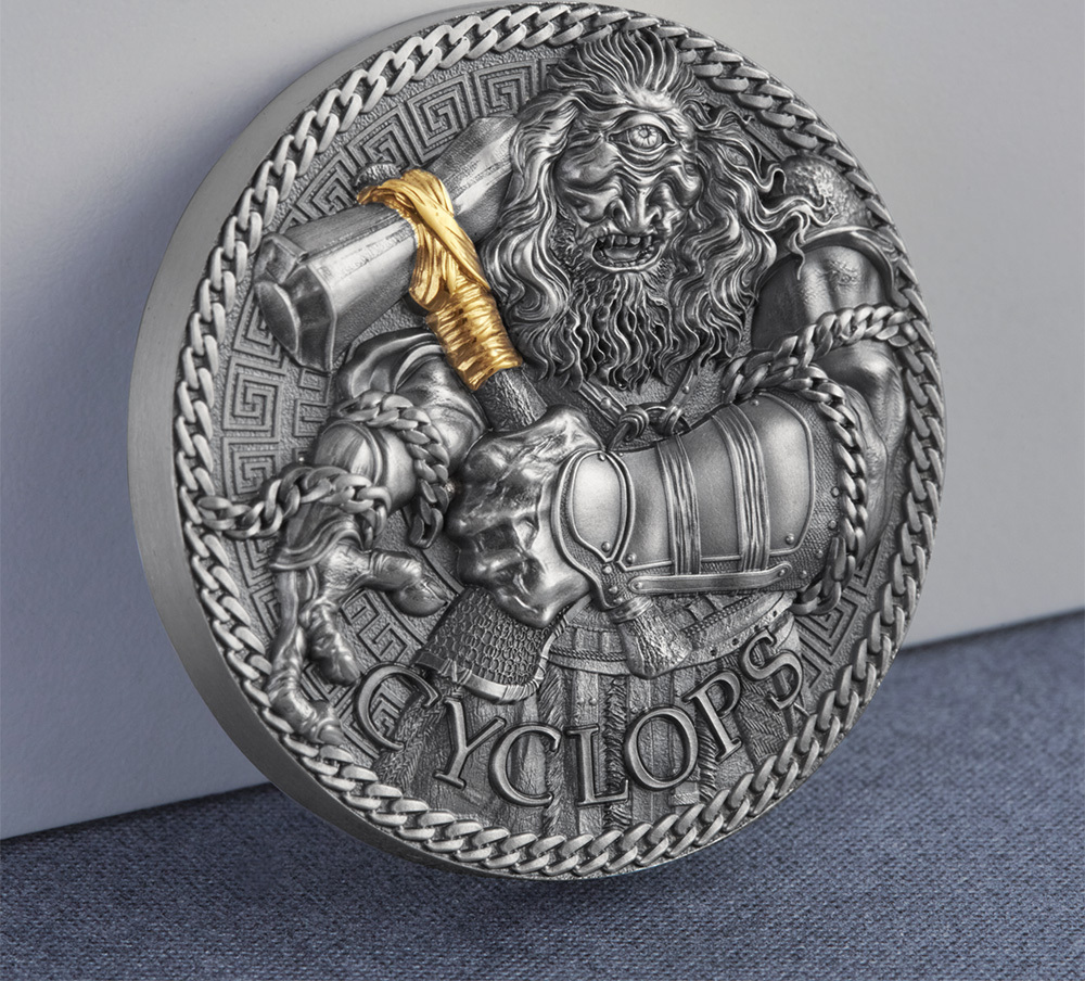 CYCLOPS Great Greek Mythology 1 Oz Silver Coin 1000 Francs Cameroon ...