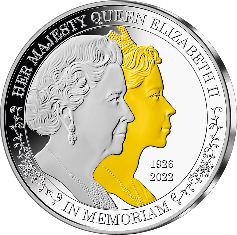 5 Dollars QUEEN ELIZABETH II DOUBLE PORTRAIT 5 Oz Silver Coin 5 ...