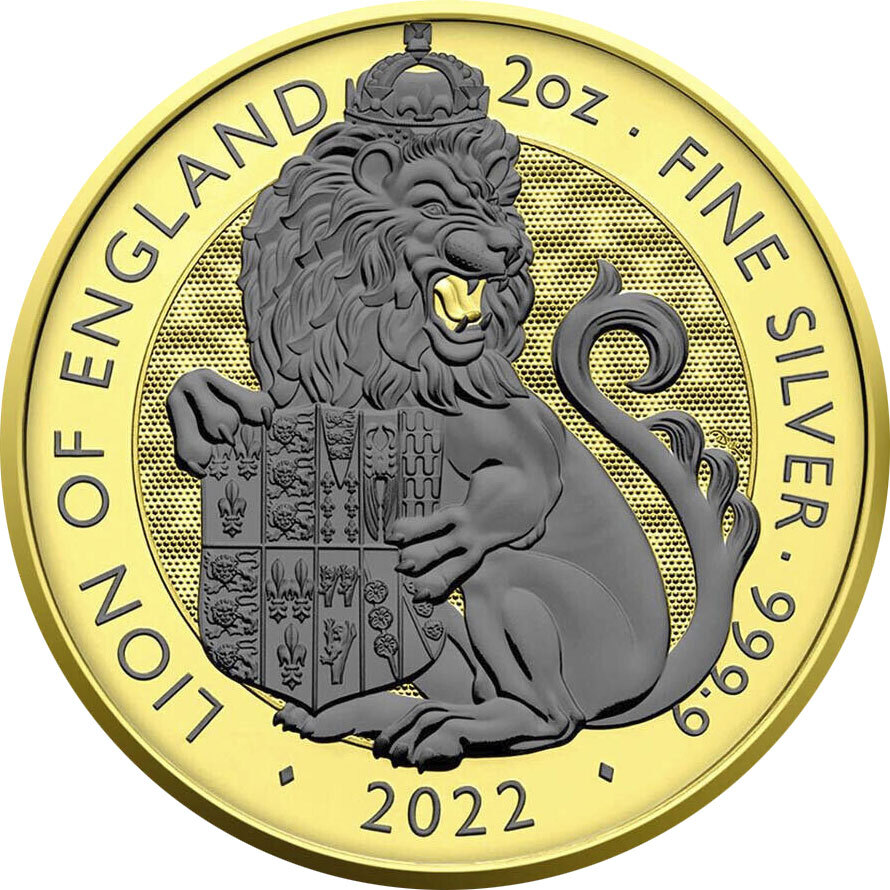 5 Pounds LION OF ENGLAND Royal Tudor Beasts Gold Black Empire Reverse 2 ...