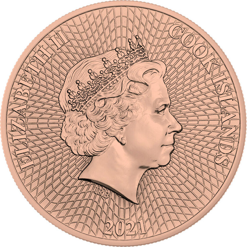 1 Dollar SILVER STAR PINK 1 Oz Silver Coin 1$ Cook Islands 2021 BU ...