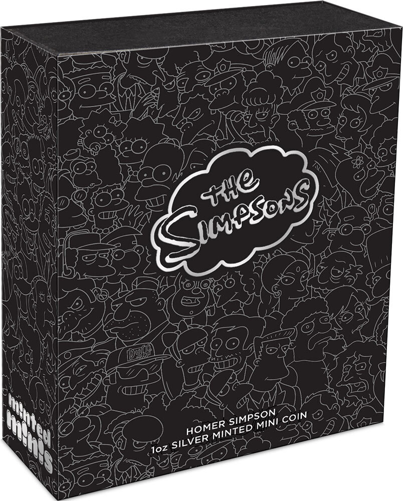 1 Dollar HOMER SIMPSON Mini 1 Oz Silver Coin 1$ Tuvalu 2022 BU ...