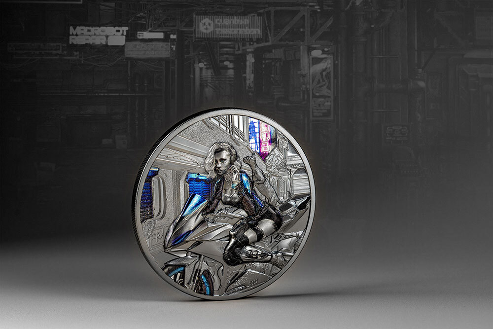 20 Dollars CYBER QUEEN 3 Oz Silver Coin 20$ Cook Islands 2023 Black ...