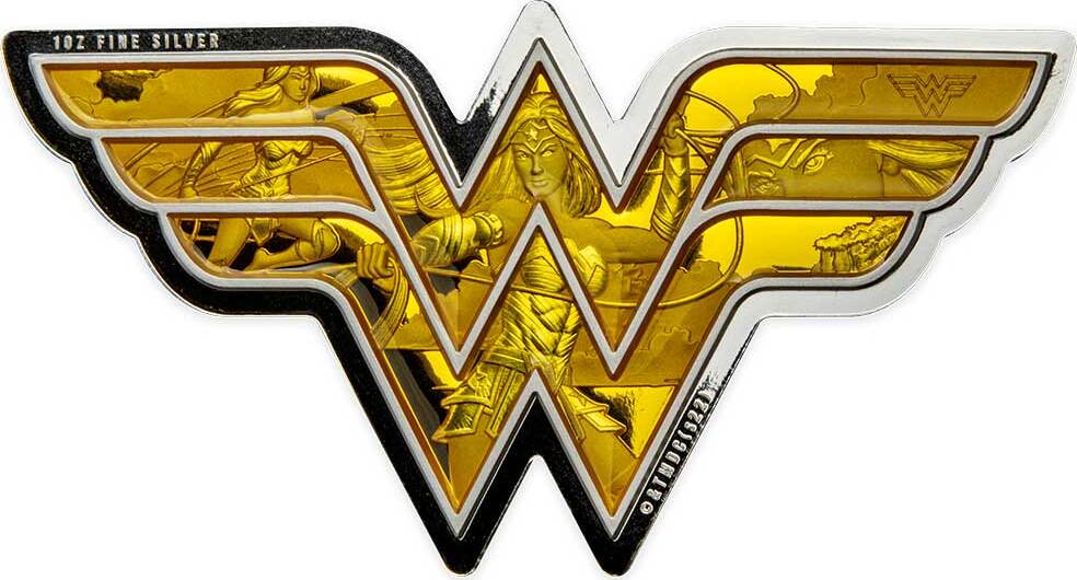 1 Dollar WONDER WOMAN 1 Oz Silver Coin 1$ Cook Islands 2022 Prooflike ...