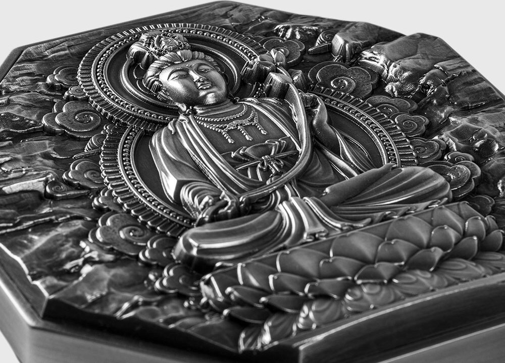 MAHASTHAMAPRAPTA Buddhism 5 Oz Silver Coin 25000 Francs Chad 2023 ...