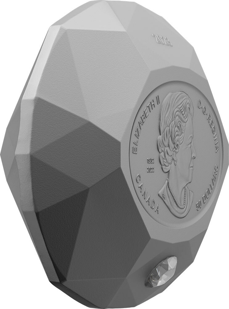 50 Dollars FOREVERMARK BLACK LABEL OVAL DIAMOND 3D Shaped Silver Coin ...
