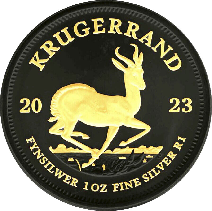 KRUGERRAND Gold Black Empire Edition 1 Oz Silver Coin 1 Rand South ...