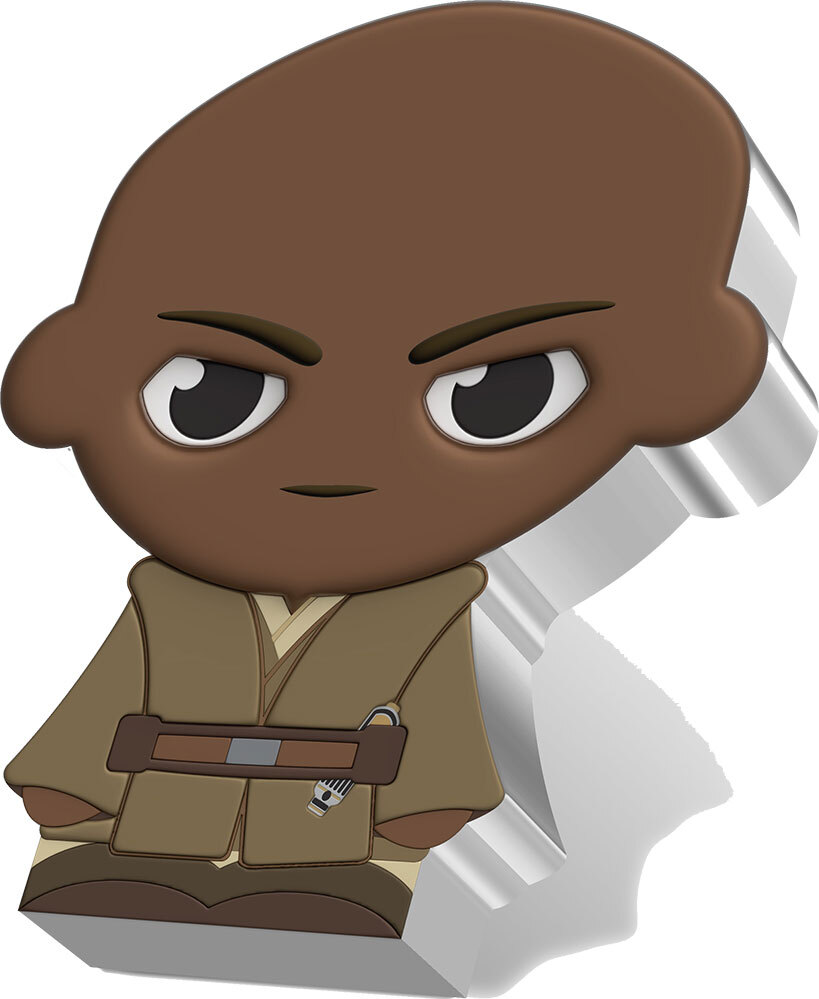 2 Dollars MACE WINDU Chibi Star Wars 1 Oz Silver Coin 2$ Niue 2023 ...