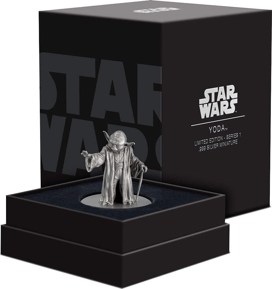 YODA Star Wars 3D Limited Edition Silver Miniature 2023 Antique Finish ...
