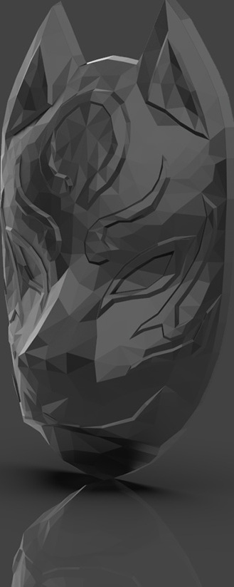 KITSUNE Japanese Traditional Mask Dark Stackable 2 Oz Silver Stacker ...