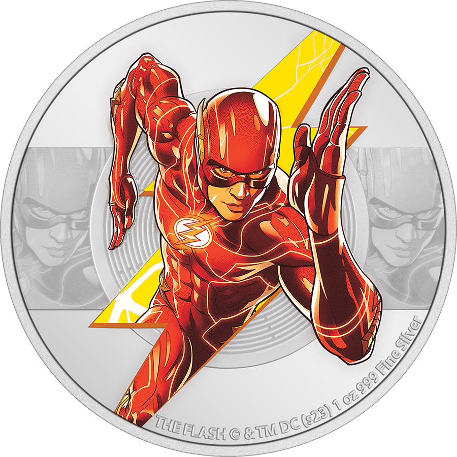 2 Dollars FLASH DC Comics 1 Oz Silver Coin 2$ Niue 2023 Proof | MA-Shops
