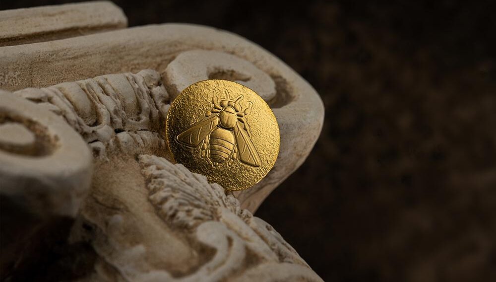 5 Dollars HONEY BEE Ephesos Ancient Greece Gold Coin 5$ Cook Islands ...