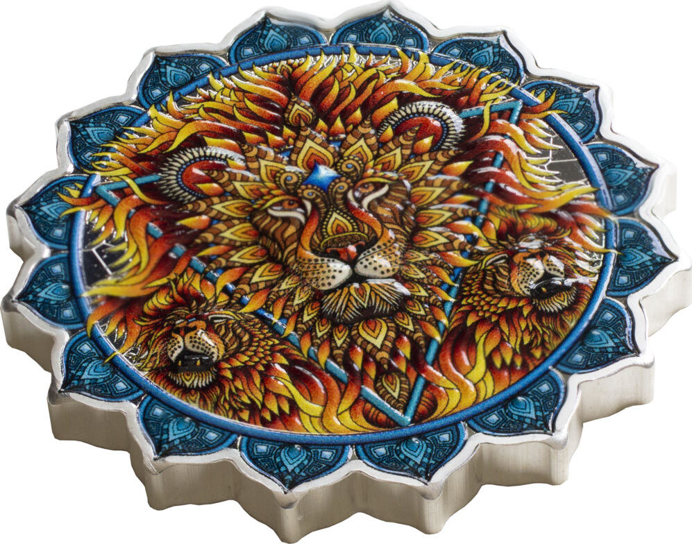 5 Dollars LION OF THE 5TH CHAKRA Phil Lewis 2 Oz Silver Coin 5$ Solomon ...