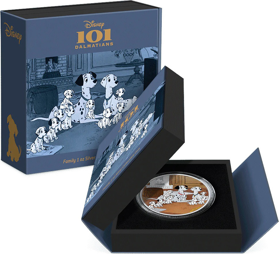 2 Dollars FAMILY Disney 101 Dalmatians 1 Oz Silver Coin 2$ Niue 2022 ...