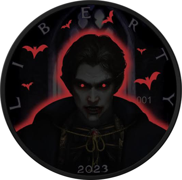 United States 1 Dollar AMERICAN EAGLE DRACULA Vampires 1 Oz Silver Coin ...