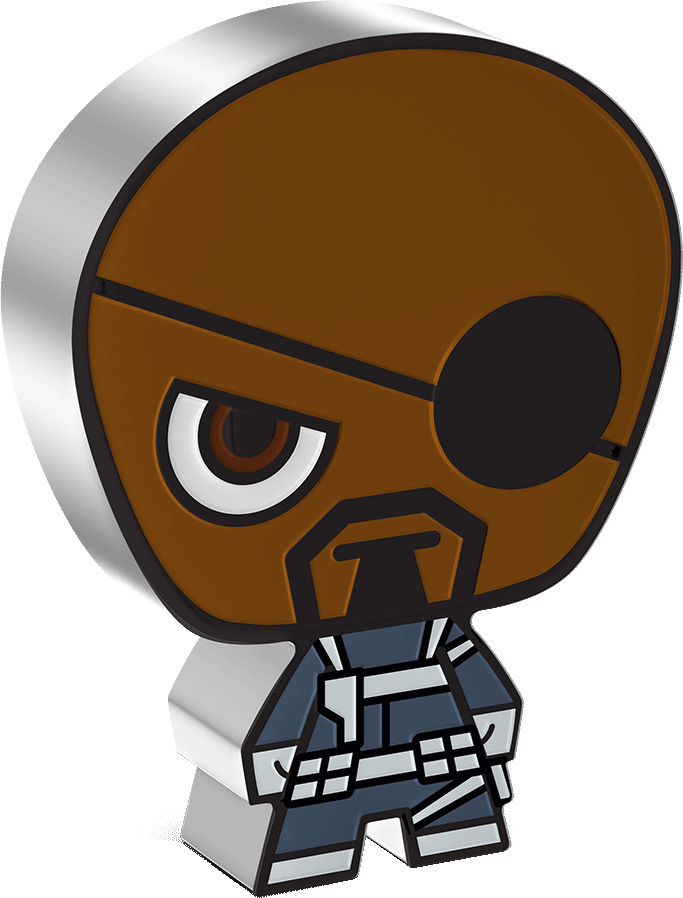 2 Dollars NICK FURY Chibi Marvel 1 Oz Silver Coin 2$ Niue 2023 Proof ...