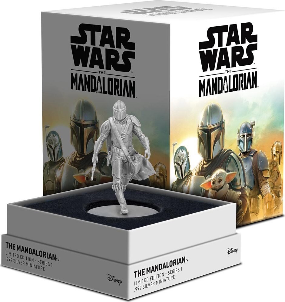 MANDALORIAN Star Wars 3D Limited Edition Silver Miniature 2023 Antique ...