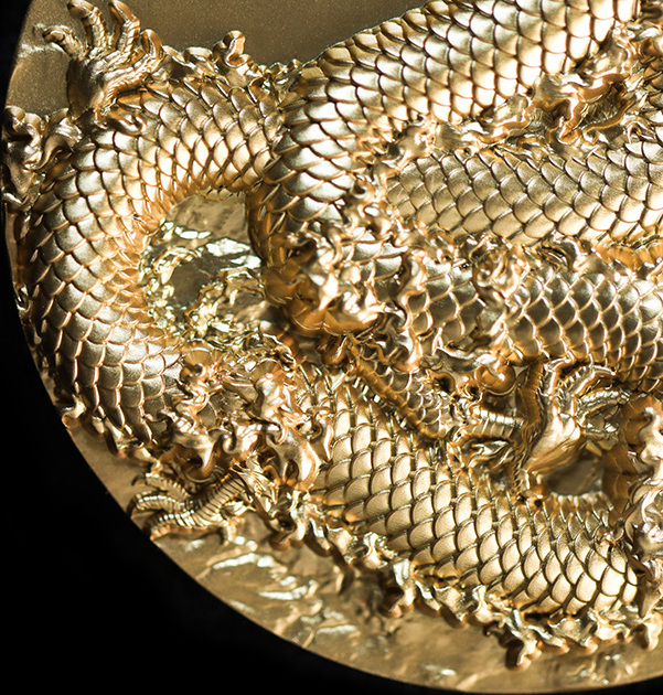 2023 DRAGON TORCH Gold Gilded 5 Oz Silver Coin 18888 Francs Chad 2024 ...