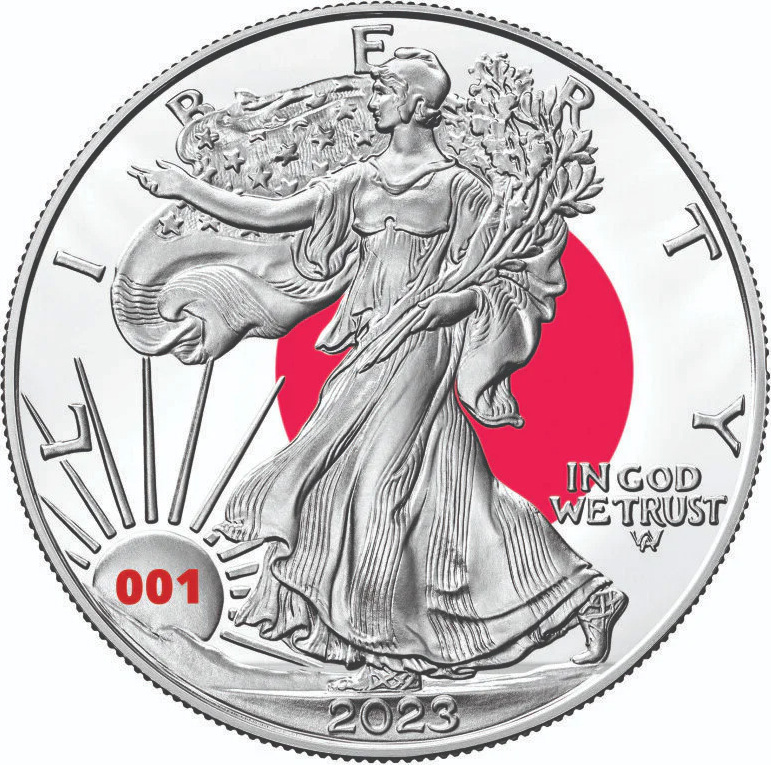 United States 1 Dollar JAPAN Flags of the World 1 Oz Silver Coin 1$ USA ...