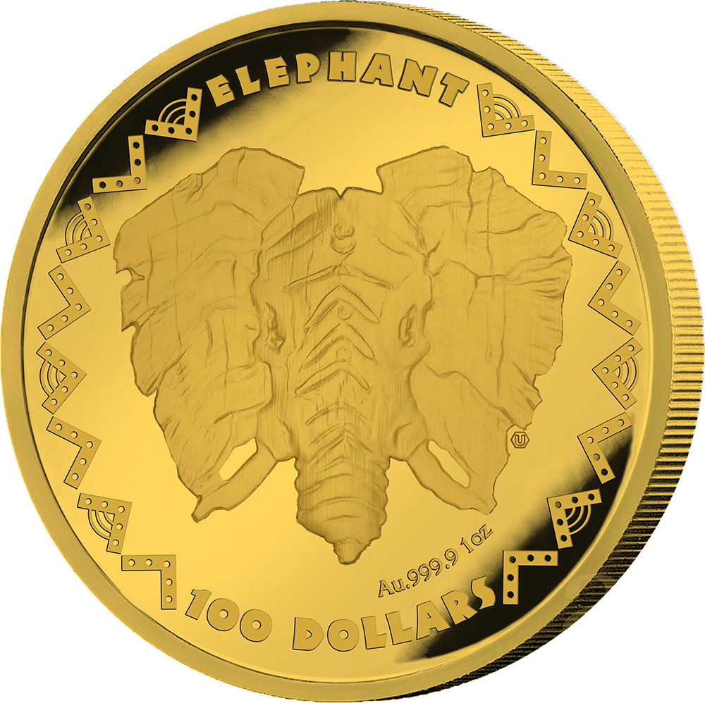 100 Dollars ELEPHANT Big Five 1 Oz Gold Coin 100$ Sierra Leone 2023 ...
