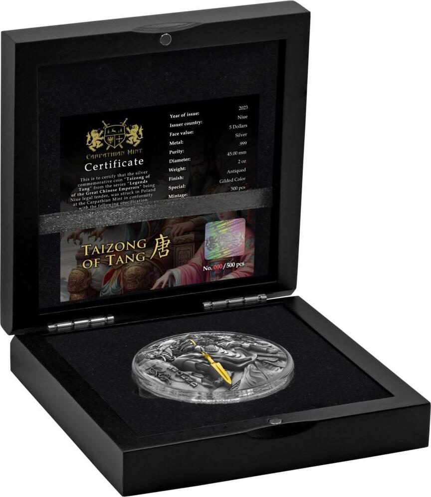 5 Dollars TAIZONG OF TANG Legends of the Great Chinese Emperors 2 Oz ...