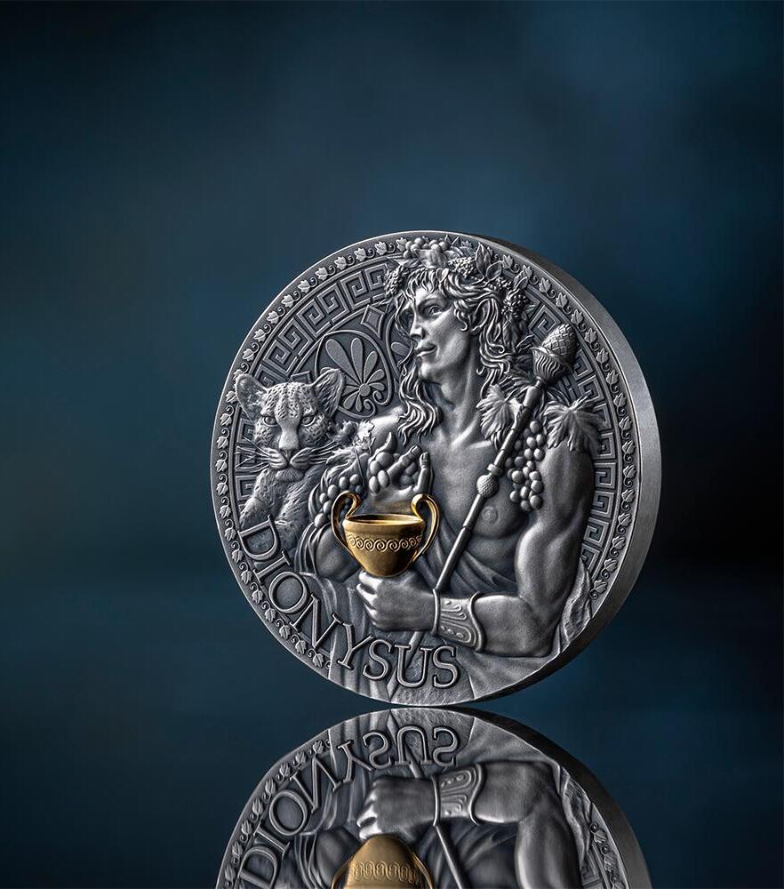 DIONYSUS Great Greek Mythology 1 Oz Silver Coin 1000 Francs Cameroon 2024 Antique Finish | MA-Shops