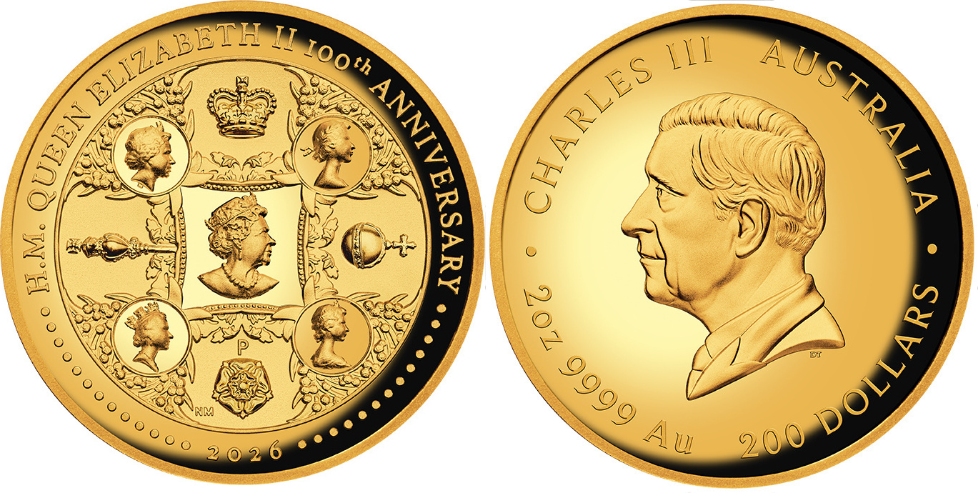 200 Dollars H.M. QUEEN ELIZABETH II 100th Anniversary 2 Oz Gold Coin ...