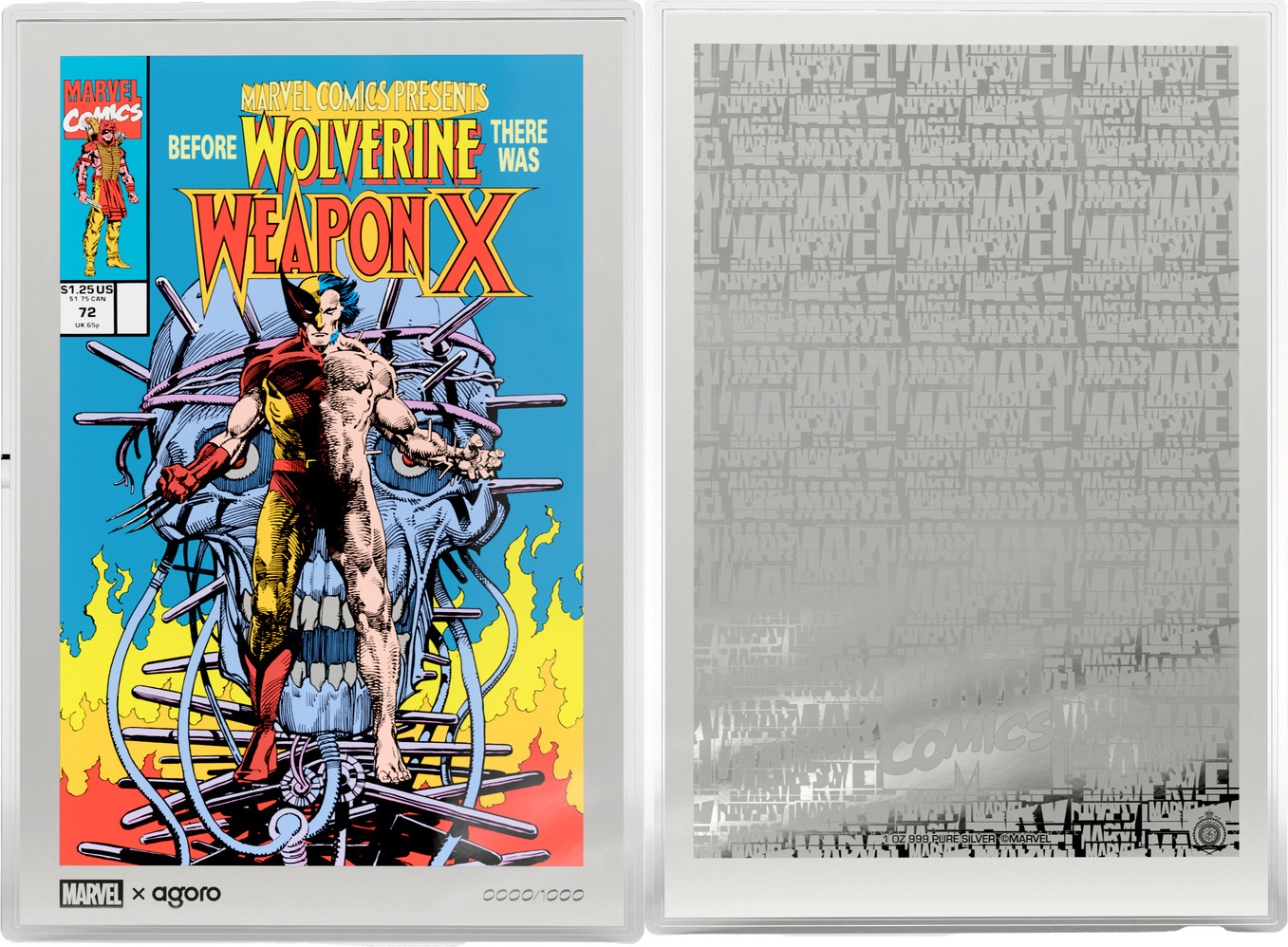 2 Dollars WEAPON X Wolverine Marvel Comic Covers 1 Oz Silver Foil 2 ...