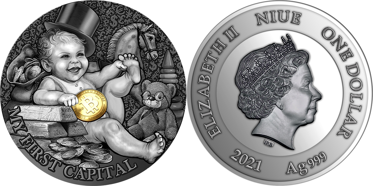 1 Dollar MY FIRST CAPITAL Treasures Silver Coin 1$ Niue 2021 Proof | MA ...