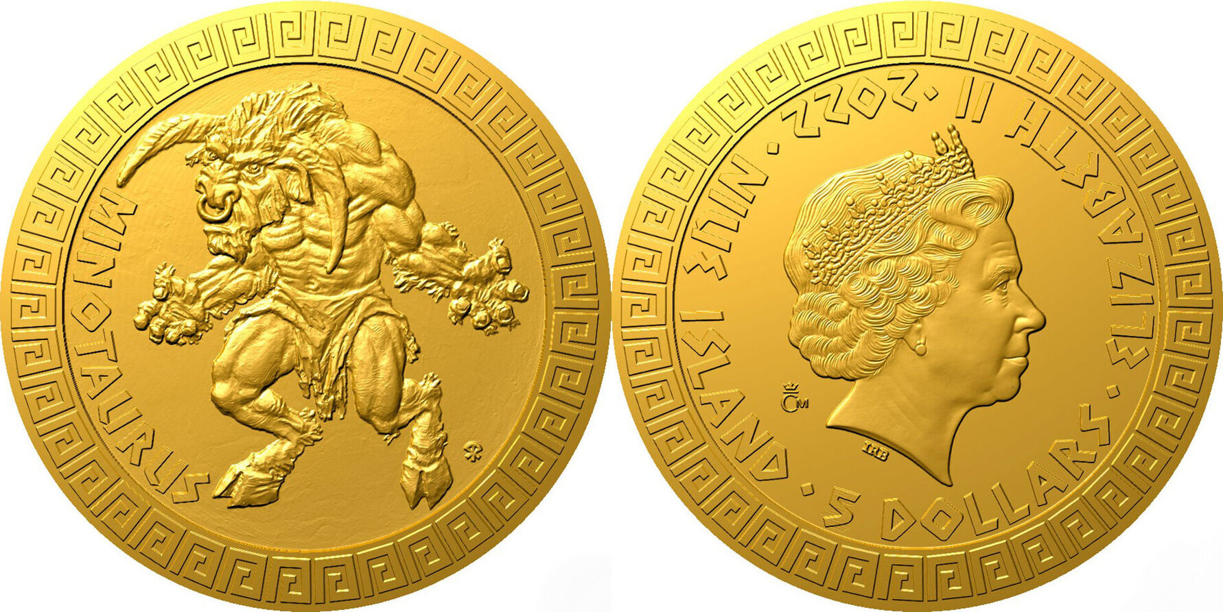 5 Dollars MINOTAUR Mythical Creatures Gold Coin 5$ Niue 2022 Proof | MA ...
