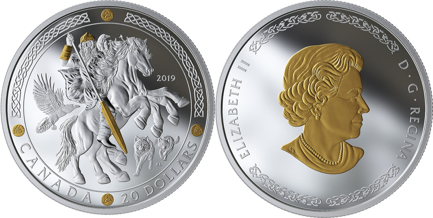 20 Dollars ODIN Norse Gods 1 Oz Silver Coin 20$ Canada 2019 Proof | MA ...