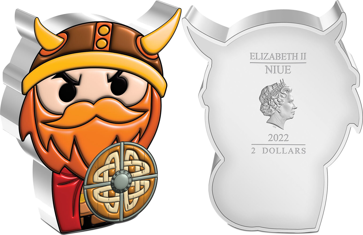 2 Dollars VIKING Warriors of History Chibi 1 Oz Silver Coin 2$ Niue ...