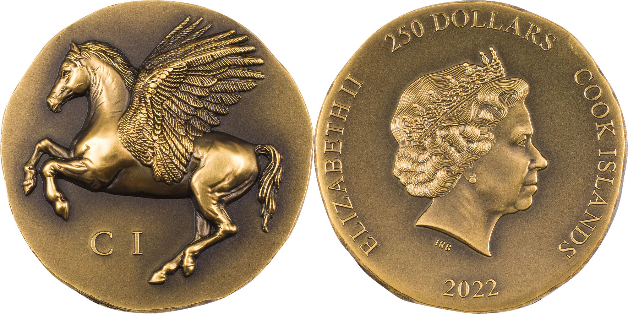 250 Dollars PEGASOS Numismatic Icons 1 Oz Gold Coin 250$ Cook Islands ...