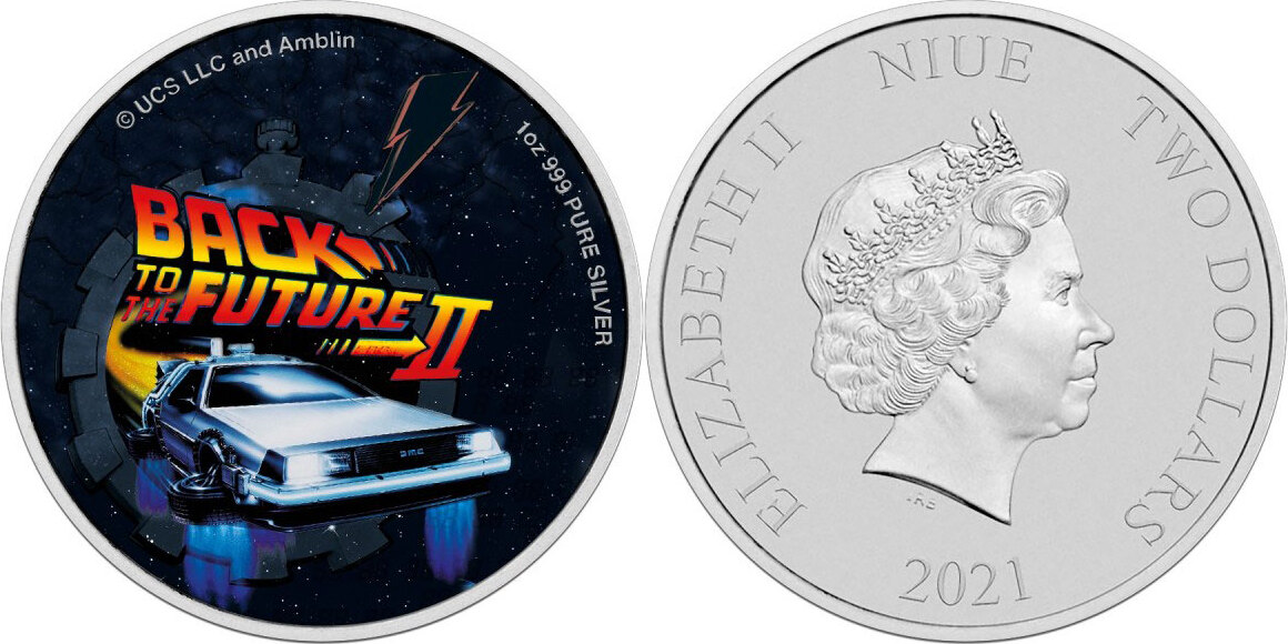 2 Dollars BACK TO THE FUTURE II 1 Oz Silver Coin 2$ Australia 2021 BU ...