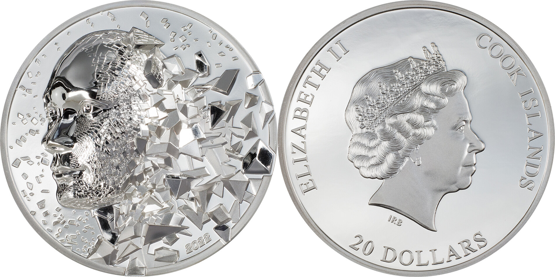 20 Dollars SILVER BURST 3 Oz Silver Coin 20$ Cook Islands 2022 Proof ...