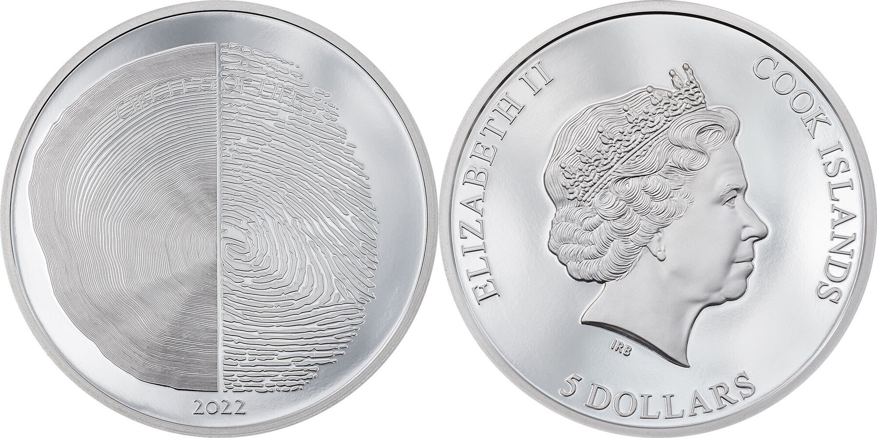5 Dollars CIRCLES OF LIFE Nature 1 Oz Silver Coin 5$ Cook Islands 2022 ...