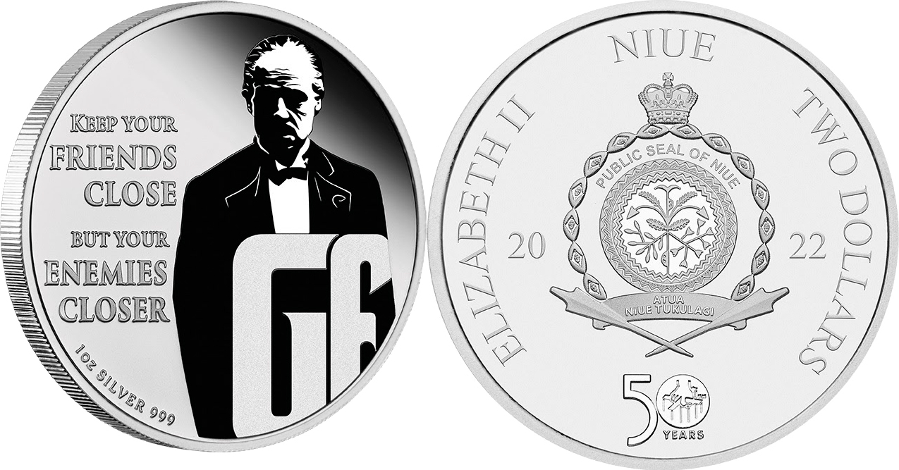 1 Dollar GODFATHER 50th Anniversary 1 Oz Silver Coin 2$ Niue 2022 | MA ...