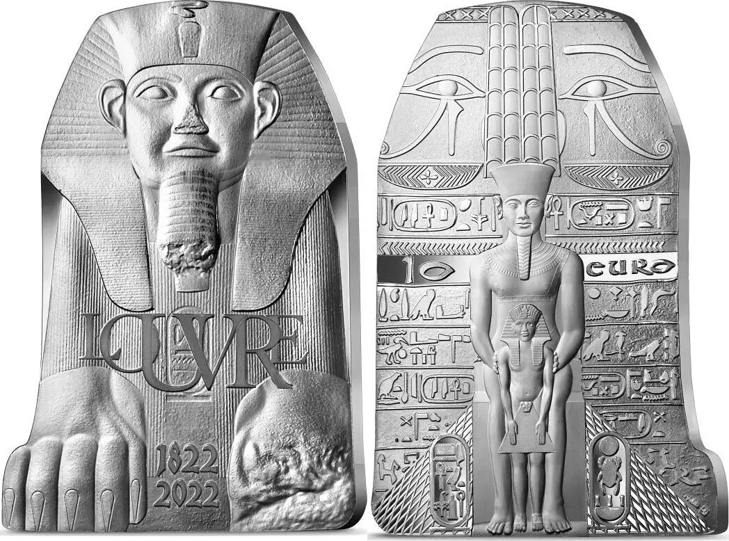 10 Euro LOUVRE MUSEUM French Excellency Shaped Silver Coin 10€ Euro ...