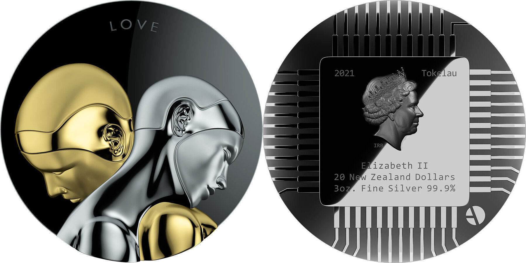 20 Dollars ROBOTS LOVE V1 The Next Evolution 3 Oz Silver Coin 20 ...