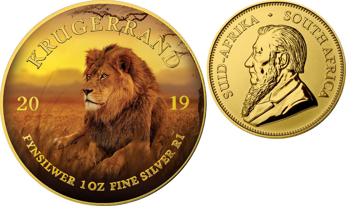 LION Krugerrand Big Five 1 Oz Silver Coin 1 Rand South Africa 2019 BU ...