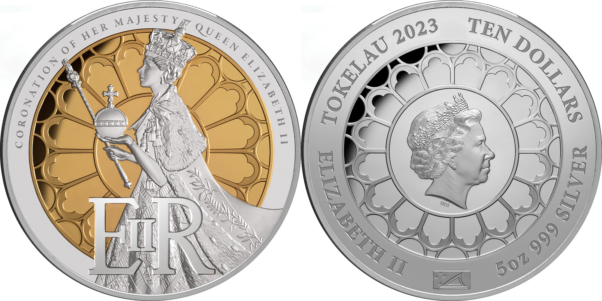 10 Dollars QUEEN ELIZABETH II 70 YEAR CORONATION Anniversary 5 Oz ...