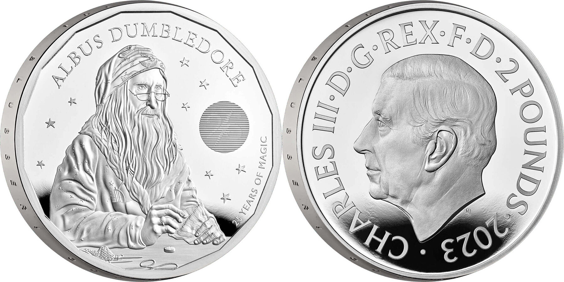 ALBUS DUMBLEDORE Harry Potter 1 Oz Silver Coin 2 Pounds United Kingdom ...