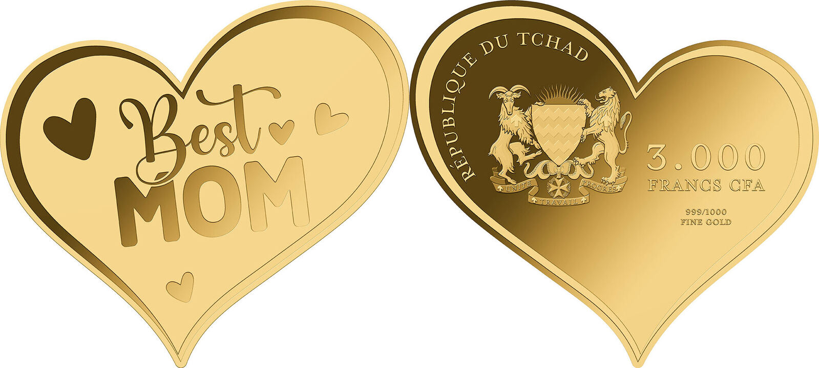BEST MOM 1/1000 Oz Gold Coin 3000 Francs Chad Prooflike | MA-Shops
